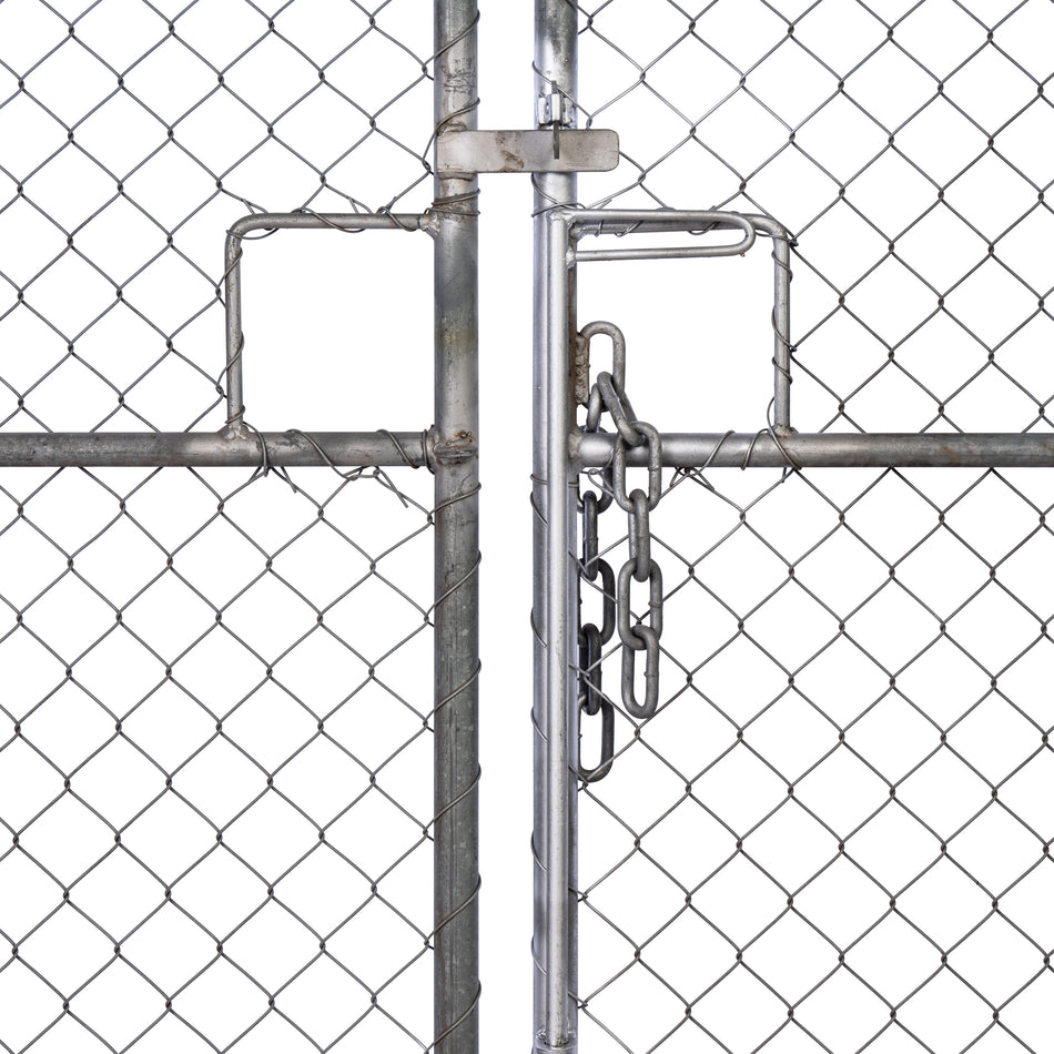 Chain-link Barb Top Double Gate Galvanised - Otter Fencing - Chain-link ...