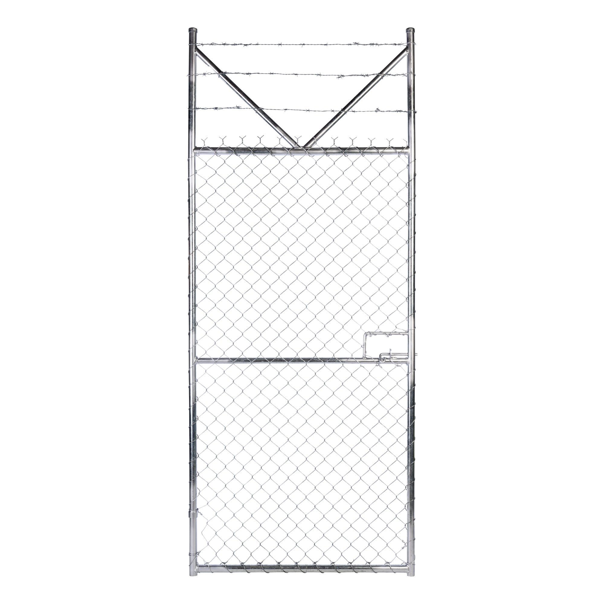 Chain-link Barb Top Single Gate Galvanised - Otter Fencing - Chain-link ...
