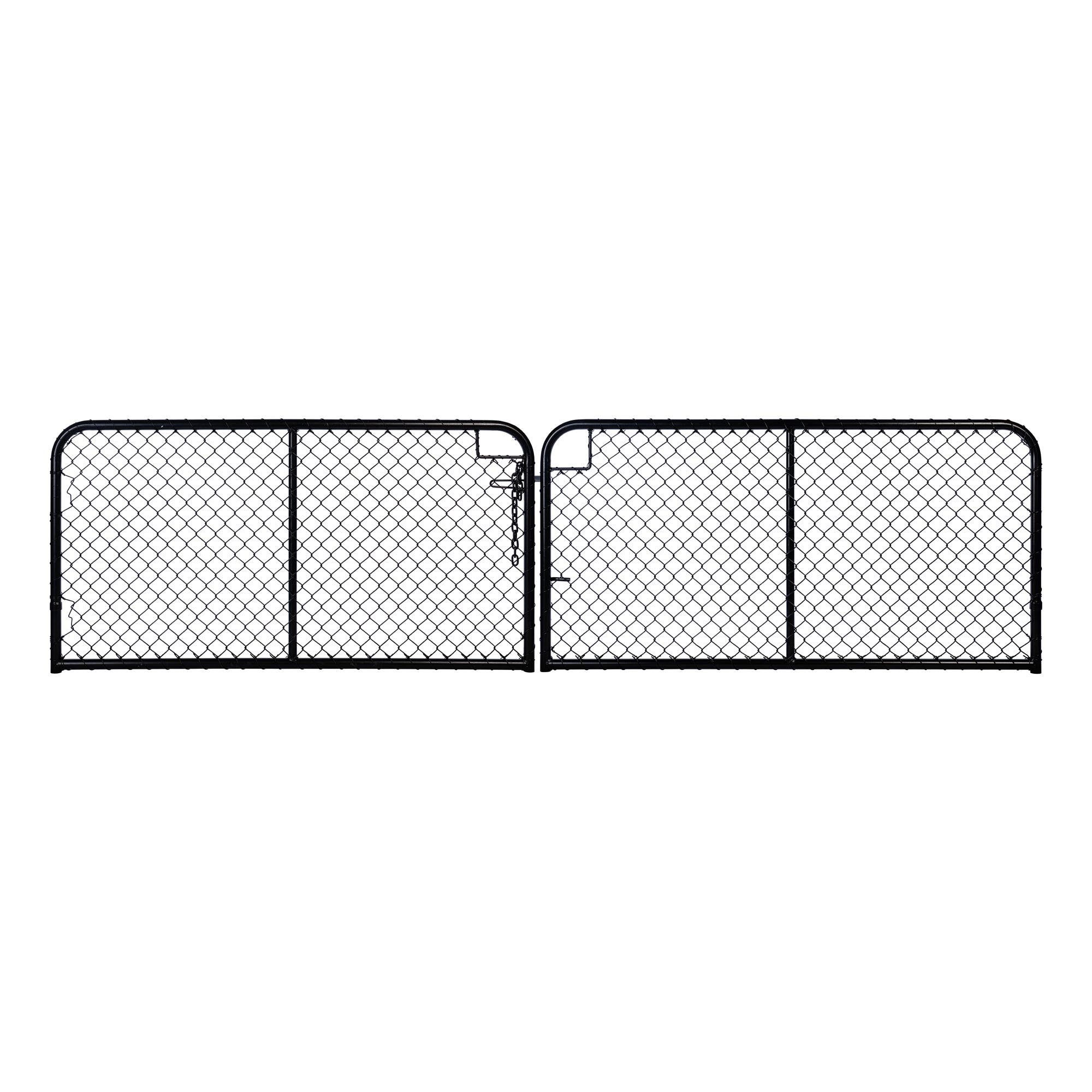 Chain Link Plain Top Double Gate Powder Coated Black - Otter Fencing ...