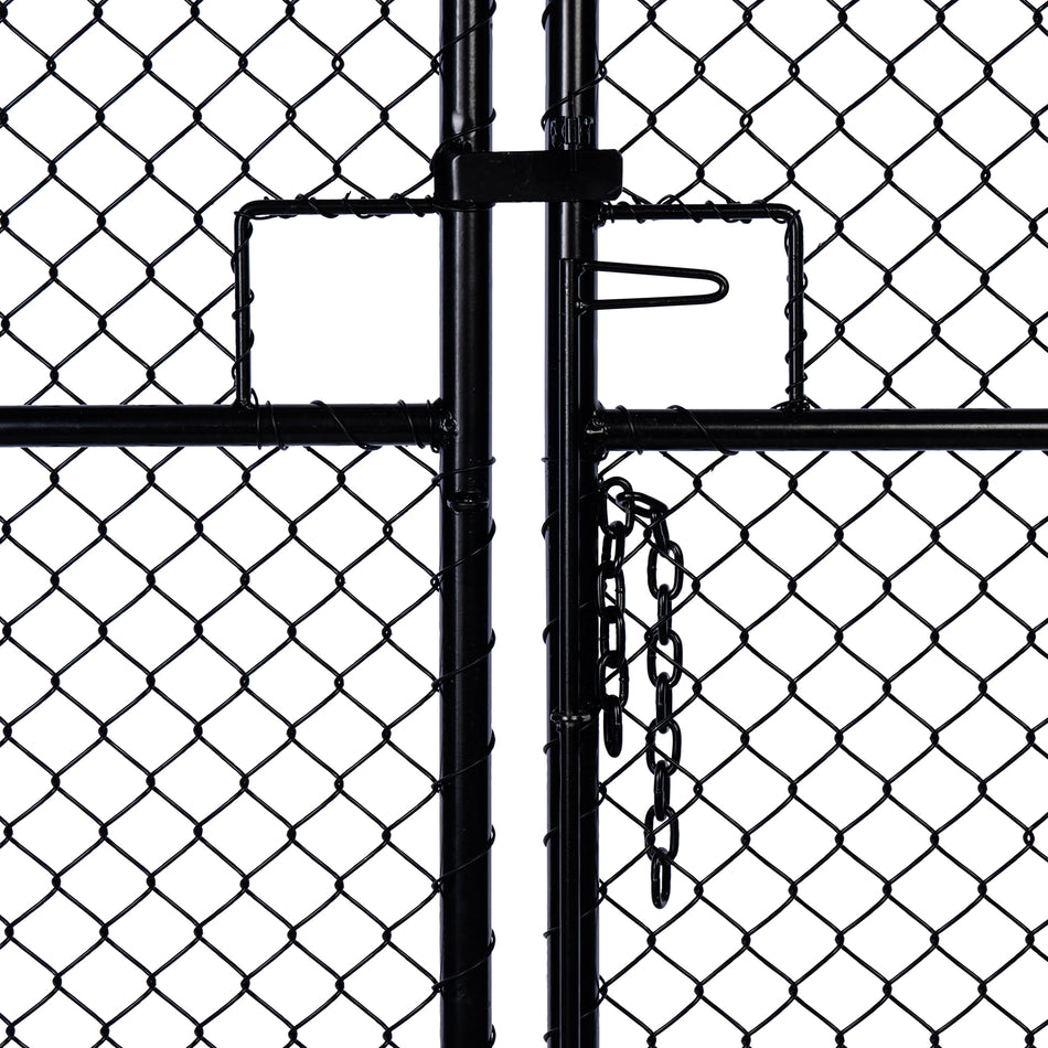 Chain Link Plain Top Double Gate Powder Coated Black - Otter Fencing ...